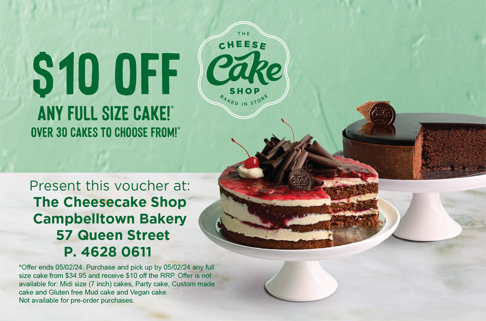 $10 OFF for The Cheesecake Shop Campbelltown - The Cheesecake Shop ...