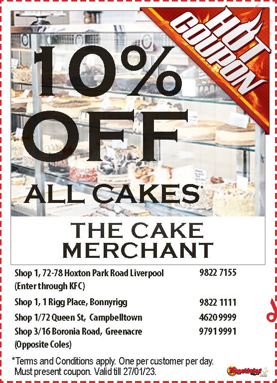 10% Off On Selected Cakes - The Cake Merchant Bonnyrigg | Negotiator